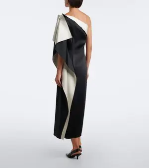 RÓHE Draped One-shoulder Satin Cocktail Dress