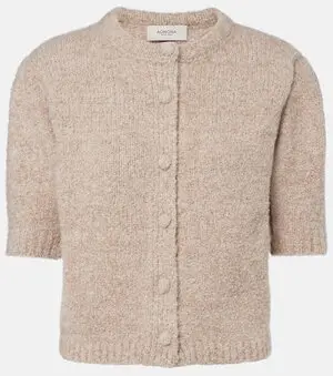 Agnona Cashmere, Silk, And Wool Cardigan - Beige