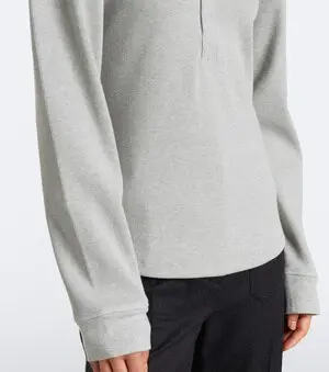 Victoria Beckham Hazel Ribbed-knit Cotton Top - Grey