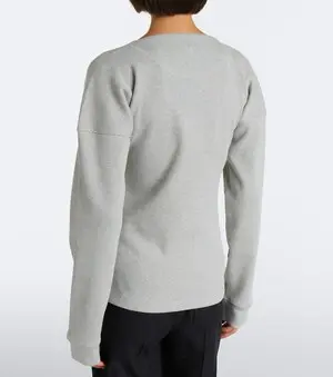 Victoria Beckham Hazel Ribbed-knit Cotton Top - Grey