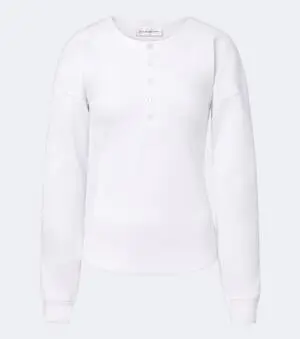 Victoria Beckham Ribbed-knit Cotton Top - White