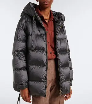 Max Mara Hooded Down Jacket - Grey