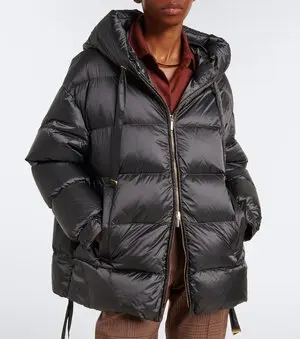 Max Mara Hooded Down Jacket - Grey
