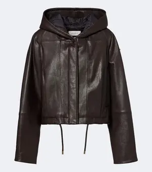 Sportmax Hooded Leather Jacket
