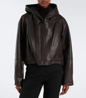 Sportmax Hooded Leather Jacket