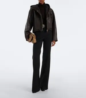 Sportmax Hooded Leather Jacket