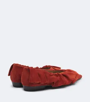JW Anderson Ruffled Suede Flats
