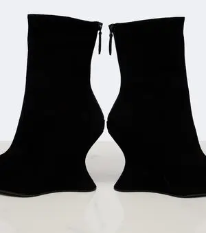 AQUAZZURA Amore Suede Wedge Ankle Boots