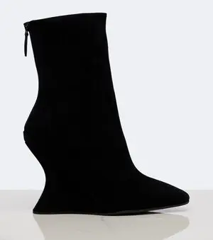 AQUAZZURA Amore Suede Wedge Ankle Boots