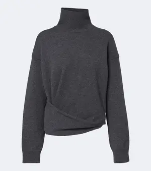 RÓHE Draped Wool And Cashmere Turtleneck Sweater