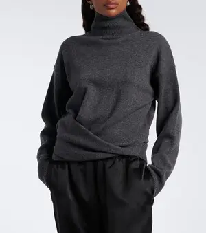 RÓHE Draped Wool And Cashmere Turtleneck Sweater