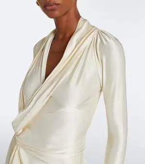 Victoria Beckham Lea Draped Jersey Midi Dress