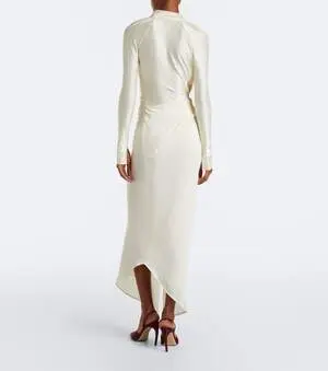 Victoria Beckham Lea Draped Jersey Midi Dress