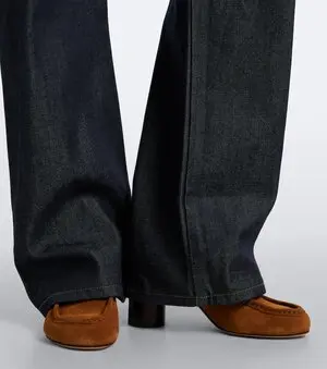 JW Anderson Leather-trimmed Suede Mules