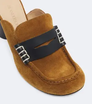 JW Anderson Leather-trimmed Suede Mules
