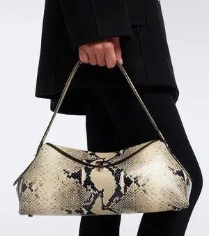 TOTEME T-lock Small Leather Shoulder Bag - Beige