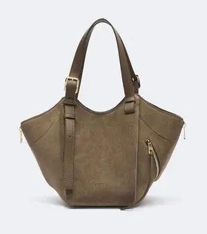 Loewe Hammock Flip Medium Suede Tote Bag - Brown
