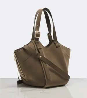Loewe Hammock Flip Medium Suede Tote Bag