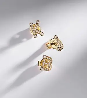 Sophie Bille Brahe Initial Petite B 18kt Single Earring With Diamonds