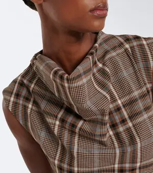 Simkhai Burke Draped Plaid Midi Dress