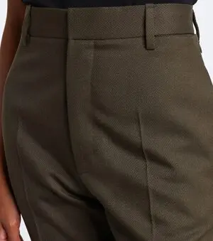 Victoria Beckham Virgin Wool Twill Straight Pants