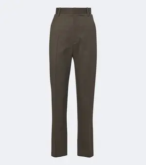 Victoria Beckham Virgin Wool Pants - Green