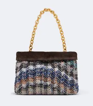Missoni Suede-lined Knitted Shoulder Bag - Multicoloured