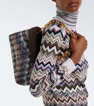 Missoni Suede-lined Knitted Shoulder Bag