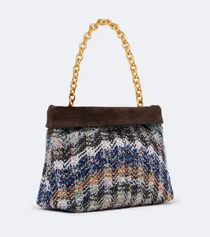 Missoni Suede-lined Knitted Shoulder Bag