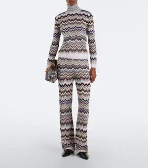 Missoni Suede-lined Knitted Shoulder Bag