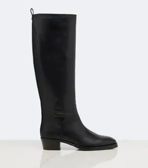 JIMMY CHOO Mave Leather Knee-high Boots - Black