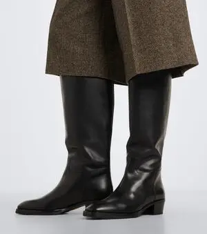 JIMMY CHOO Mave Leather Knee-high Boots - Black