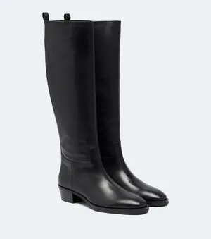 JIMMY CHOO Mave Leather Knee-high Boots - Black