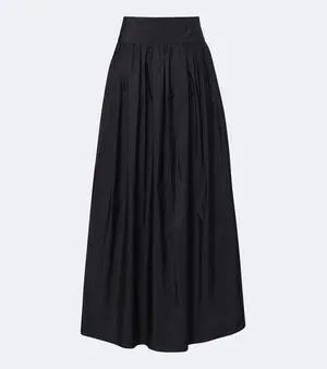 Max Mara Gathered Taffeta Maxi Skirt