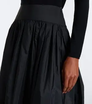 Max Mara Gathered Taffeta Maxi Skirt