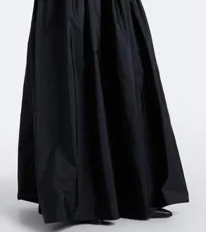 Max Mara Gathered Taffeta Maxi Skirt