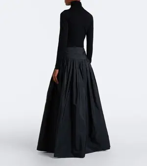 Max Mara Gathered Taffeta Maxi Skirt