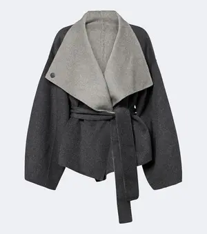 THE FRANKIE SHOP Onelle Reversible Wool-blend Wrap Coat