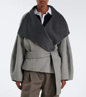 THE FRANKIE SHOP Onelle Reversible Wool-blend Wrap Coat