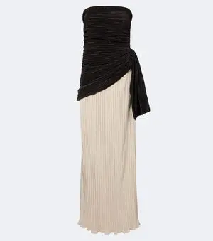 Simkhai Laia Plissé Bustier Dress - Black
