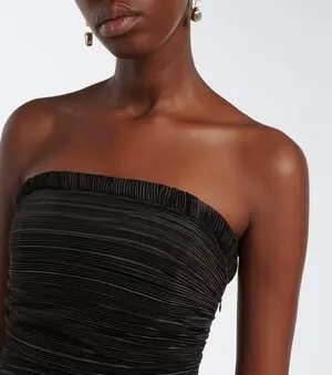 Simkhai Laia Plissé Bustier Dress