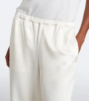 RÓHE Satin Wide-leg Pants - White