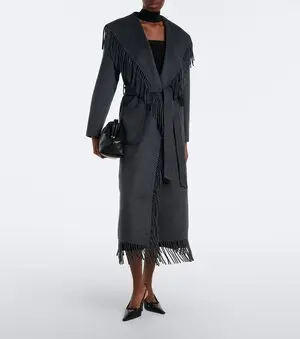 Simkhai Carrie Fringed Wrap Coat
