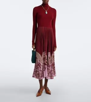 La DoubleJ Kells Pleated Turtleneck Maxi Dress
