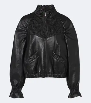 Chloé Shirred Leather Jacket
