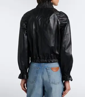 Chloé Shirred Leather Jacket