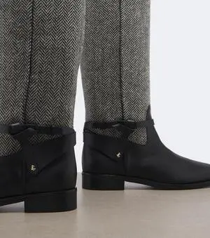 JIMMY CHOO Lawton Herringbone And Leather Knee-high Boots