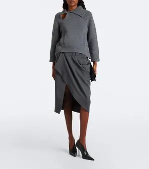 Victoria Beckham Asymmetric Virgin Wool Sweater