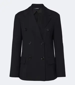 Max Mara Wool And Cotton-blend Jersey Blazer