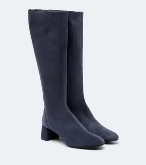 AQUAZZURA Saint Honoré Suede Knee-high Boots - Blue